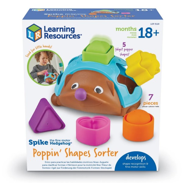 Spike The Fine Motor Hedgehog® Poppin’ Shapes Sorter | Cogs Toys ...