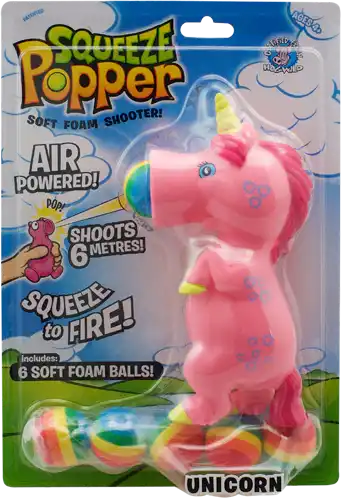 SQUEEZE POPPER: UNICORN PINK | Cogs Toys & Games Ireland