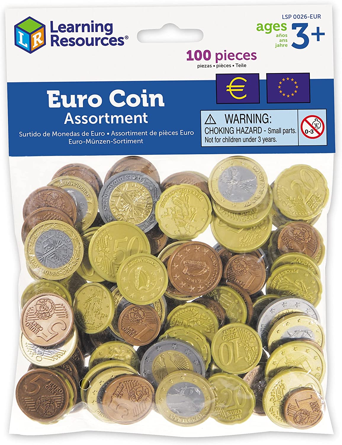 Euro Coins Set (Set of 100) - Learning Resources | Cogs Toys & Games ...