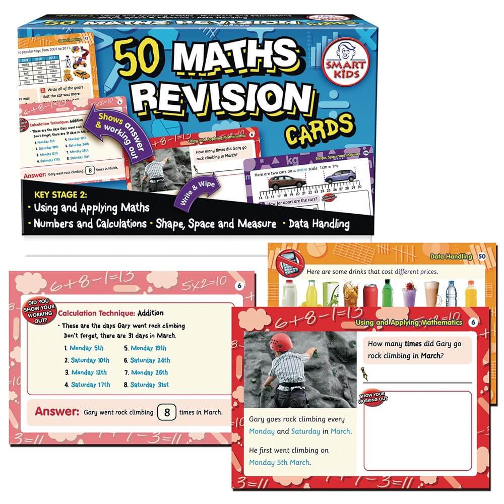 50 Maths Revision Cards | Cogs Toys & Games Ireland